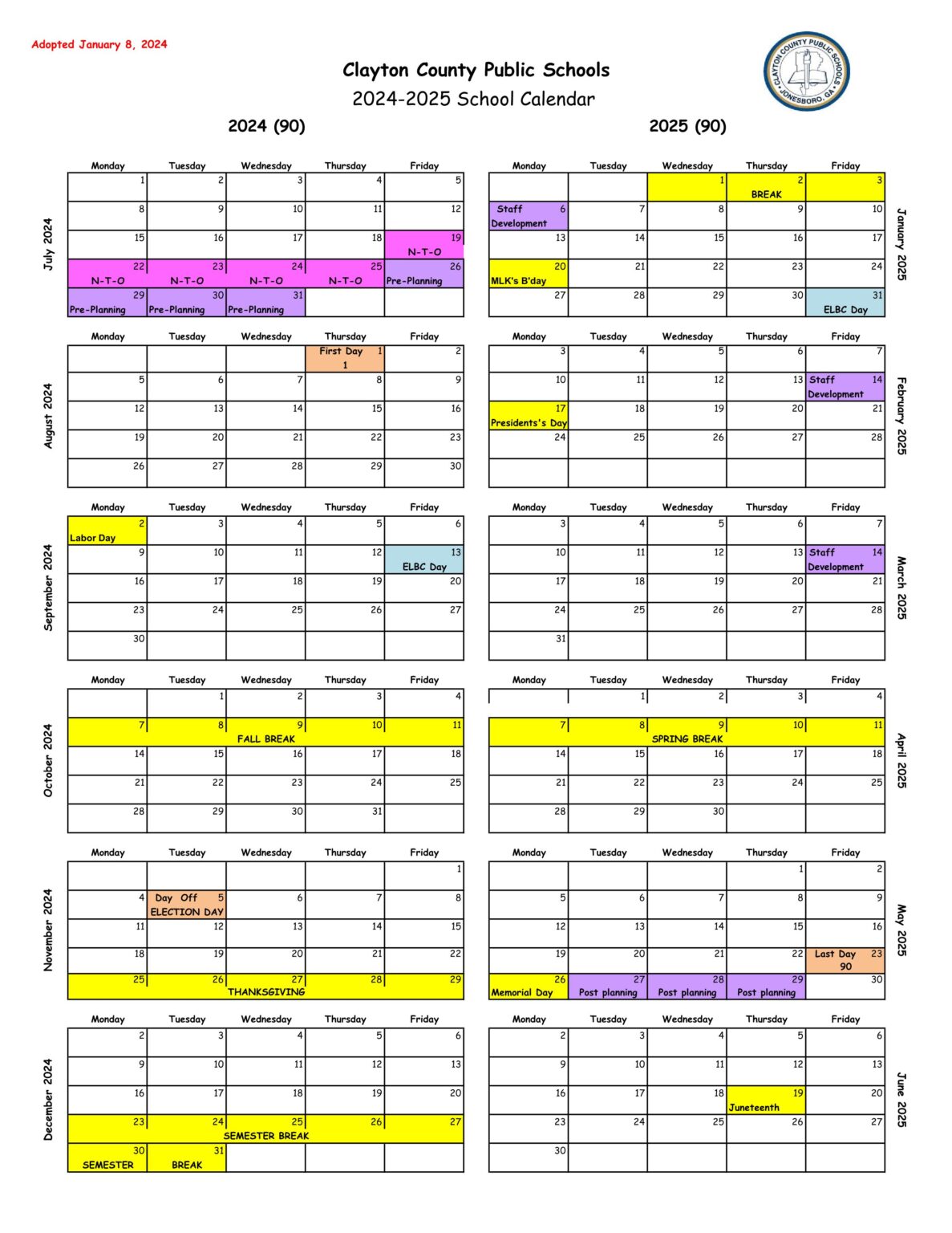 Clayton County Schools Calendar 24-25 New Updates - EduCounty
