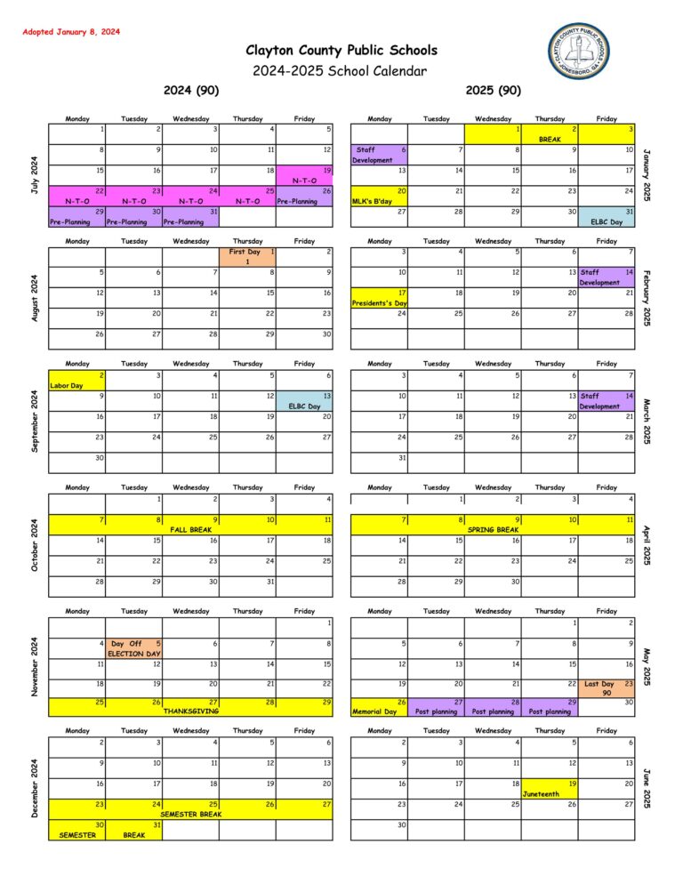 Clayton County Schools Calendar 24-25 New Updates - EduCounty
