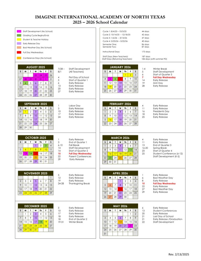 Imagine International Academy of North Texas Calendar 25-26 - EduCounty