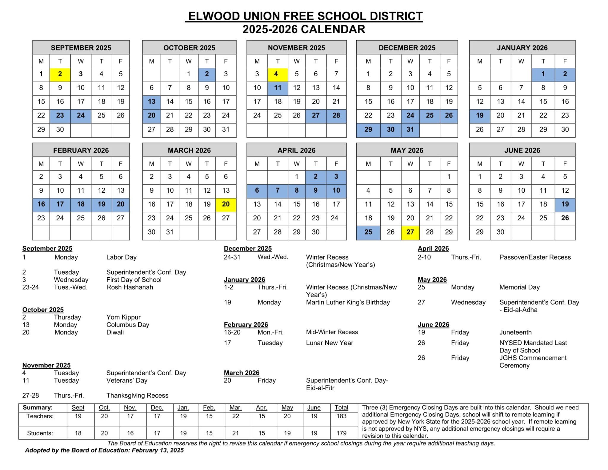 El Cajon School District Calendar 25 26