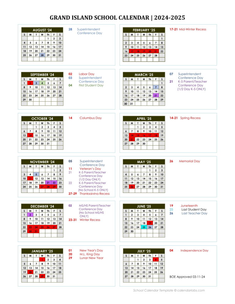 Grand Island School Calendar 25-26 [PDF] revised - EduCounty