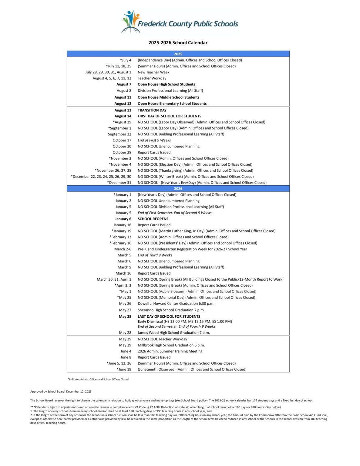 Chesterfield County Public Schools Calendar 25-26 Revised [PDF ...