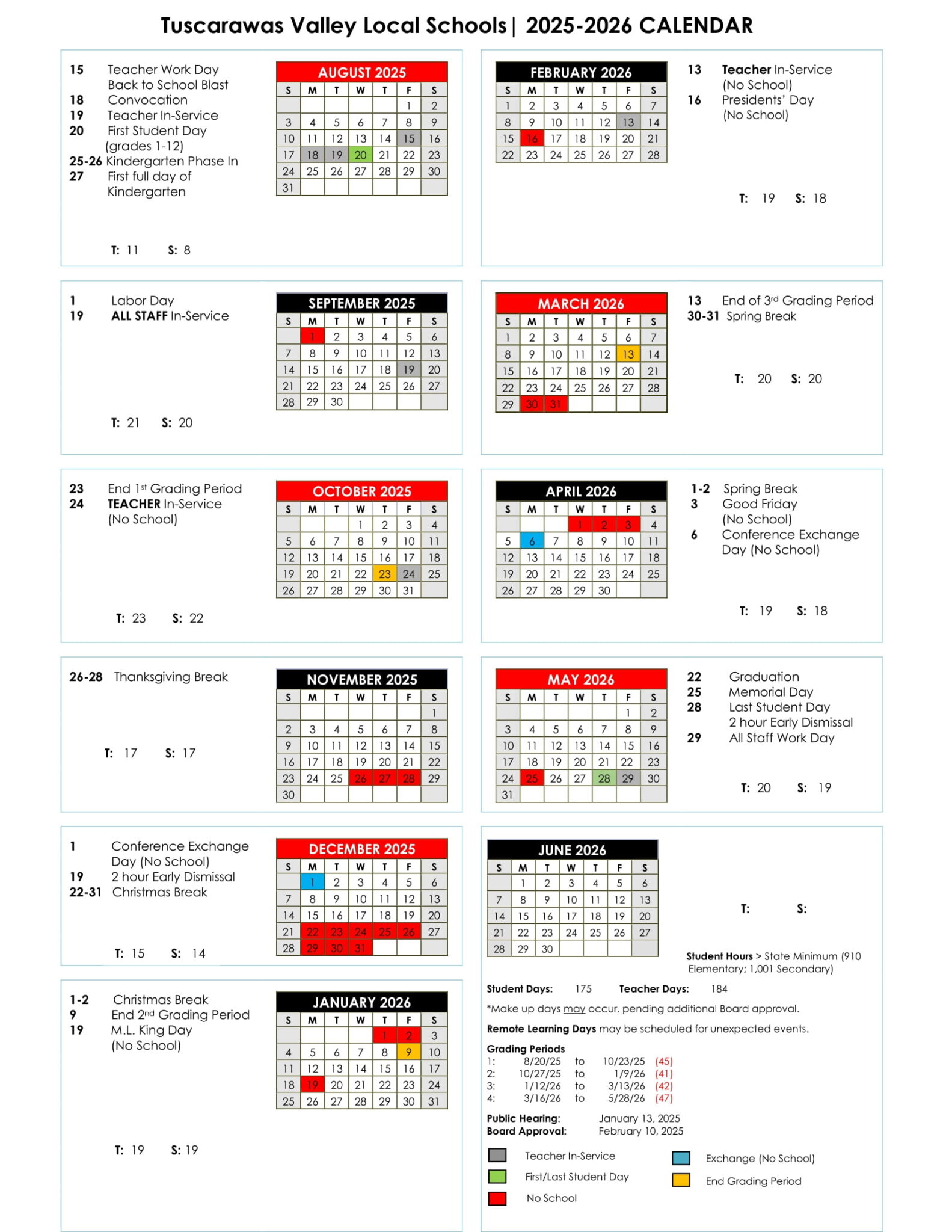 Tuscarawas Valley Local Schools Calendar 25-26 Revised [PDF] - EduCounty