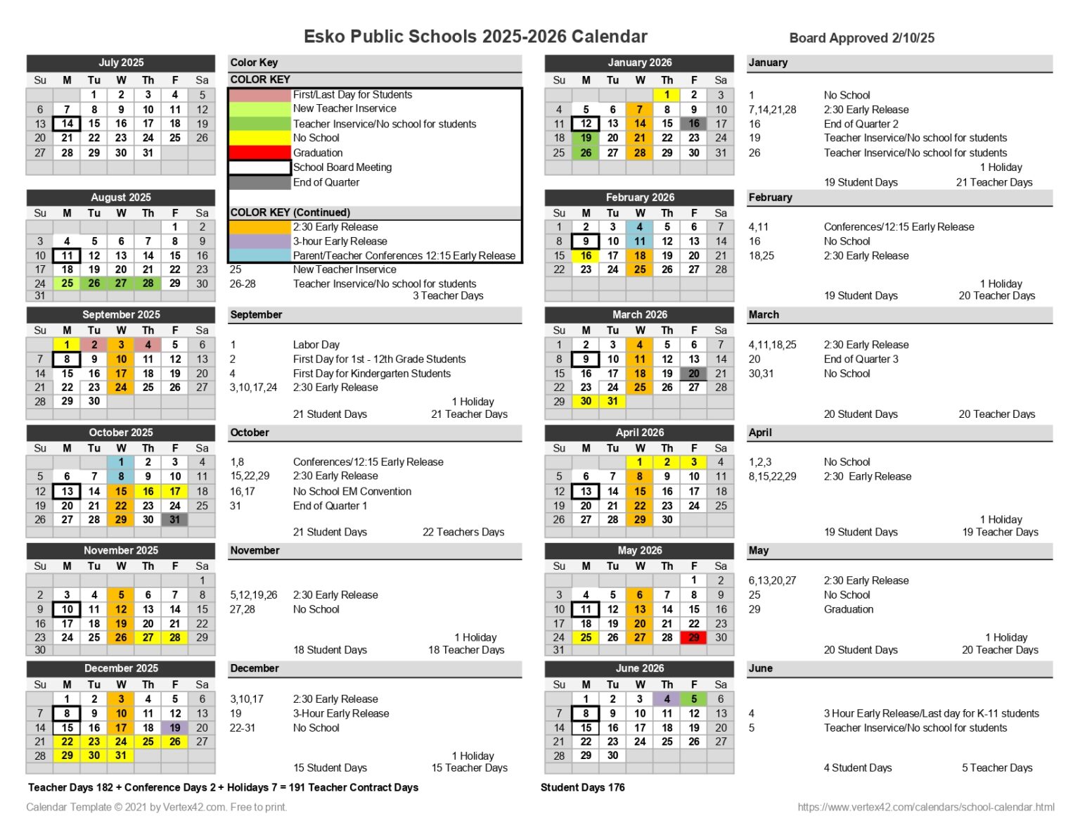 Esko Public Schools MN Calendar 25-26 Revised [PDF] - EduCounty