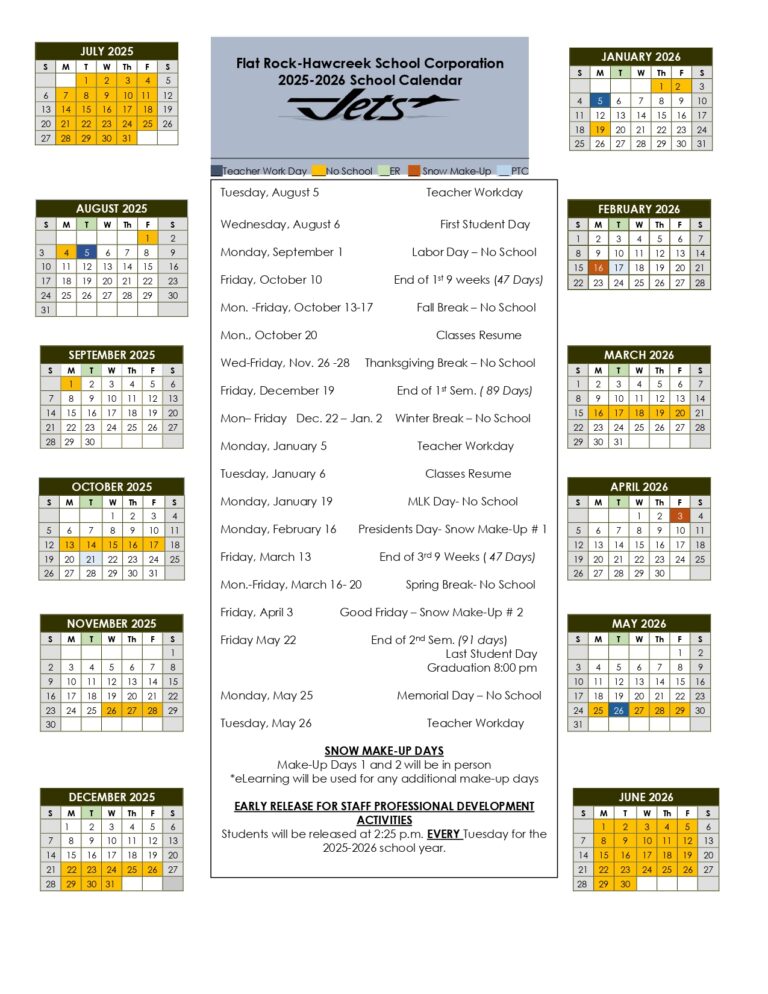 Flat Rock-Hawcreek School Corporation Calendar 25-26 Revised [PDF ...