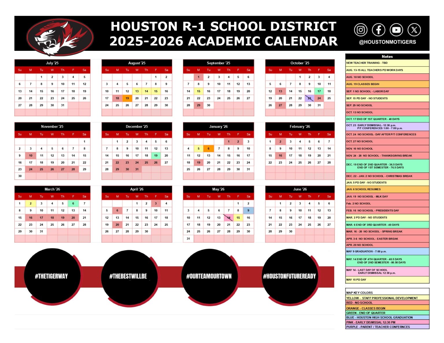 Houston R-1 School District MO Calendar 25-26 Revised [PDF] - EduCounty