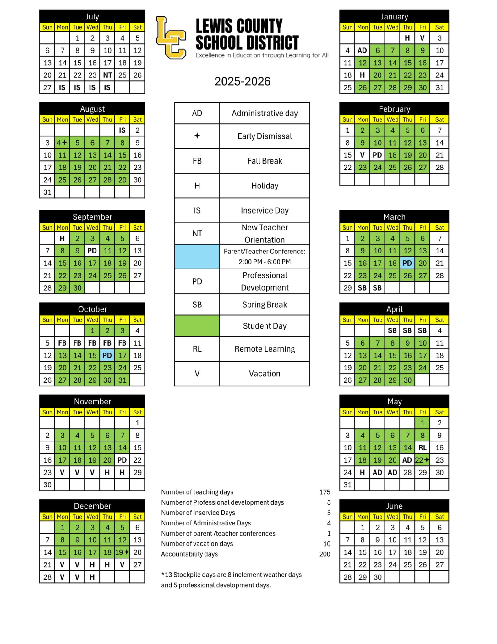 Lewis County Schools TN Calendar 25-26 Revised [PDF] - EduCounty