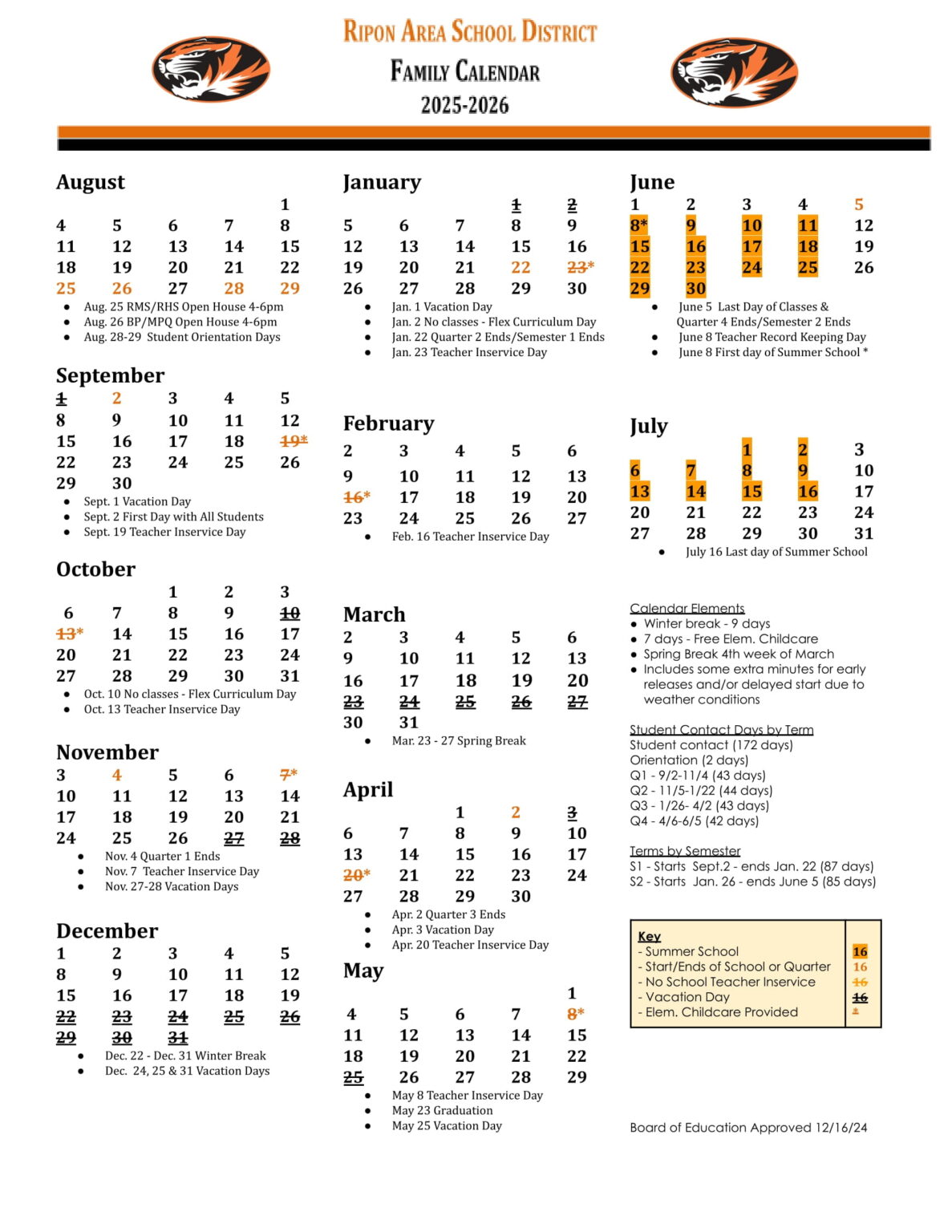 Ripon Area School District WI Calendar 25-26 Revised [PDF] - EduCounty