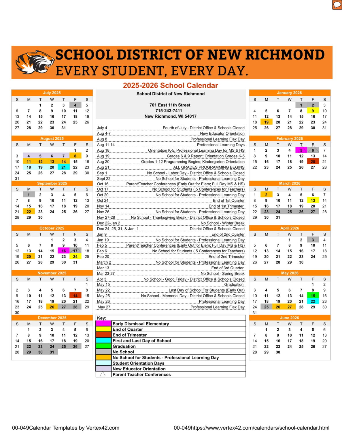 School District of New Richmond Calendar 25-26 Revised [PDF] - EduCounty