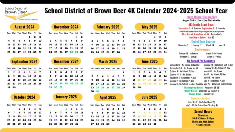 School District of Brown Deer wi Calendar 25-26 Revised [PDF] - EduCounty