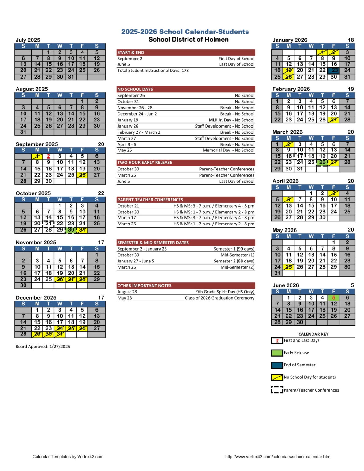 School District of Holmen WI Calendar 25-26 Revised [PDF] - EduCounty