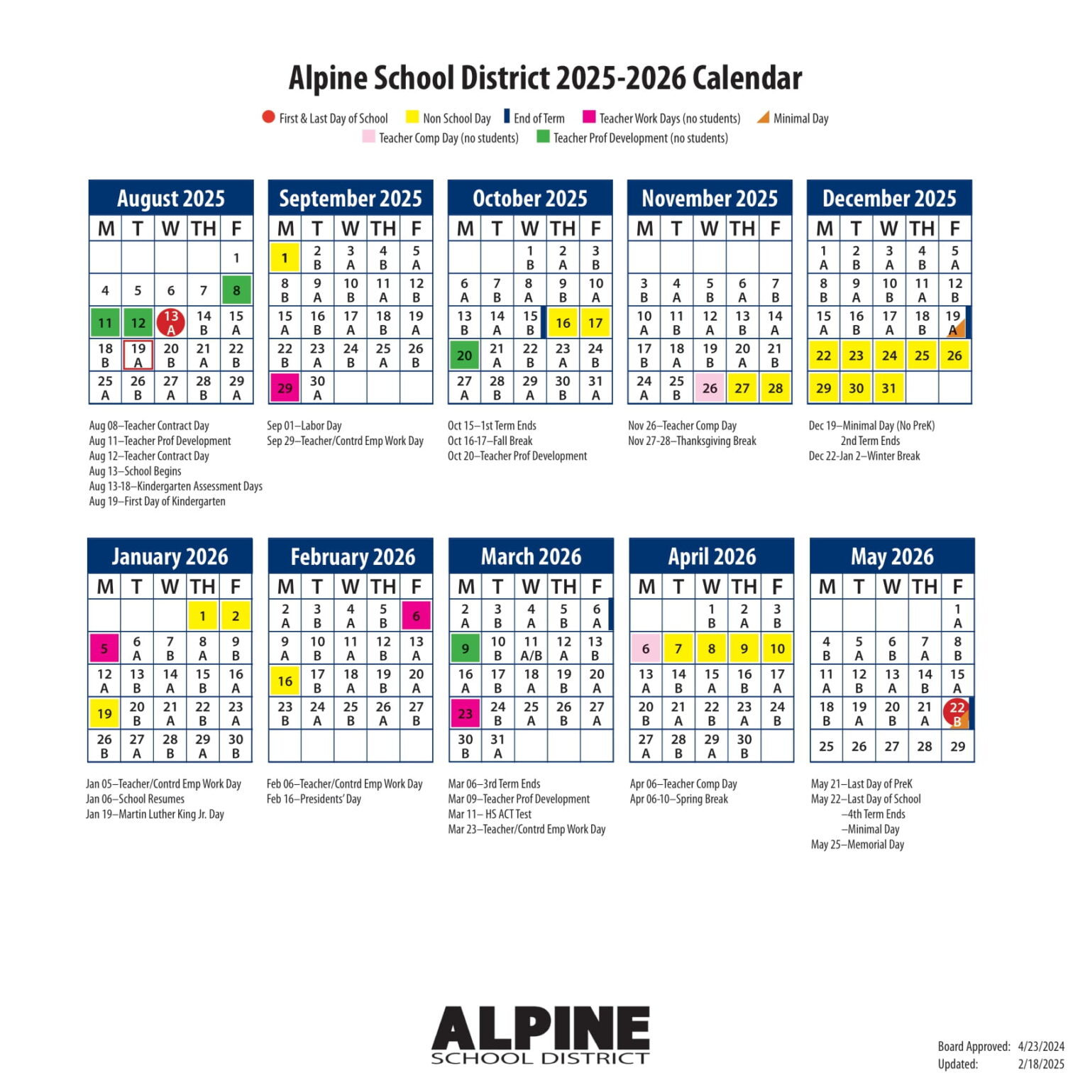 Alpine School District UT Calendar 25-26 Revised [pdf] - EduCounty