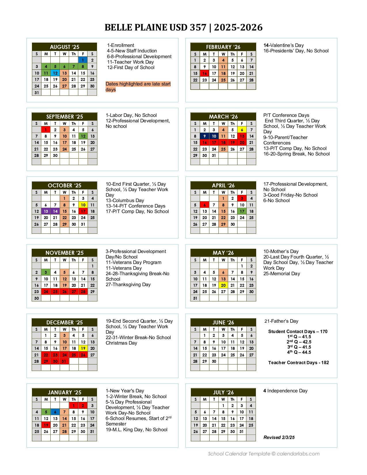 Belle Plaine USD 357 Calendar 25 26 Revised pdf EduCounty Belle Plaine USD 357 Calendar 25 26 Revised pdf EduCounty