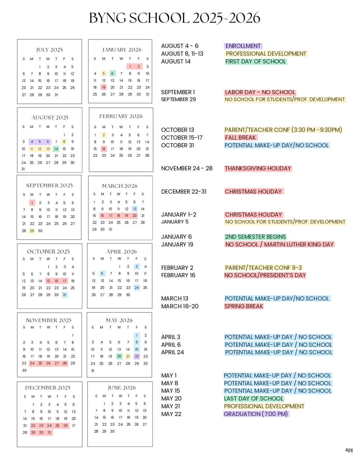 Byng Public Schools 25-26 Calendar Revised [pdf] - EduCounty