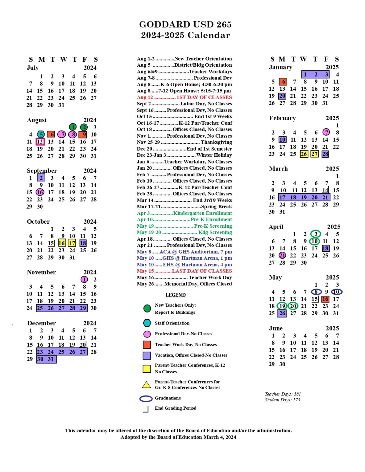 USD 265 Goddard Public Schools Calendar 25 26 Revised pdf EduCounty USD 265 Goddard Public Schools Calendar 25 26 Revised pdf EduCounty
