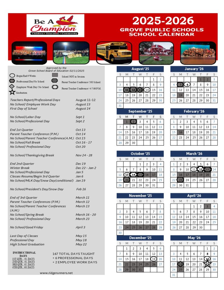 Grove Public Schools OK Calendar 25-26 Revised [PDF] - EduCounty