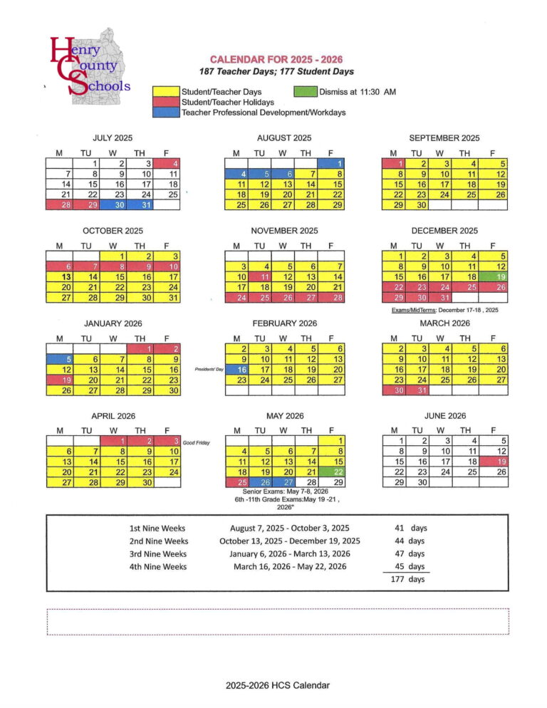 Henry County Schools AL Calendar 25-26 Revised [PDF] - EduCounty