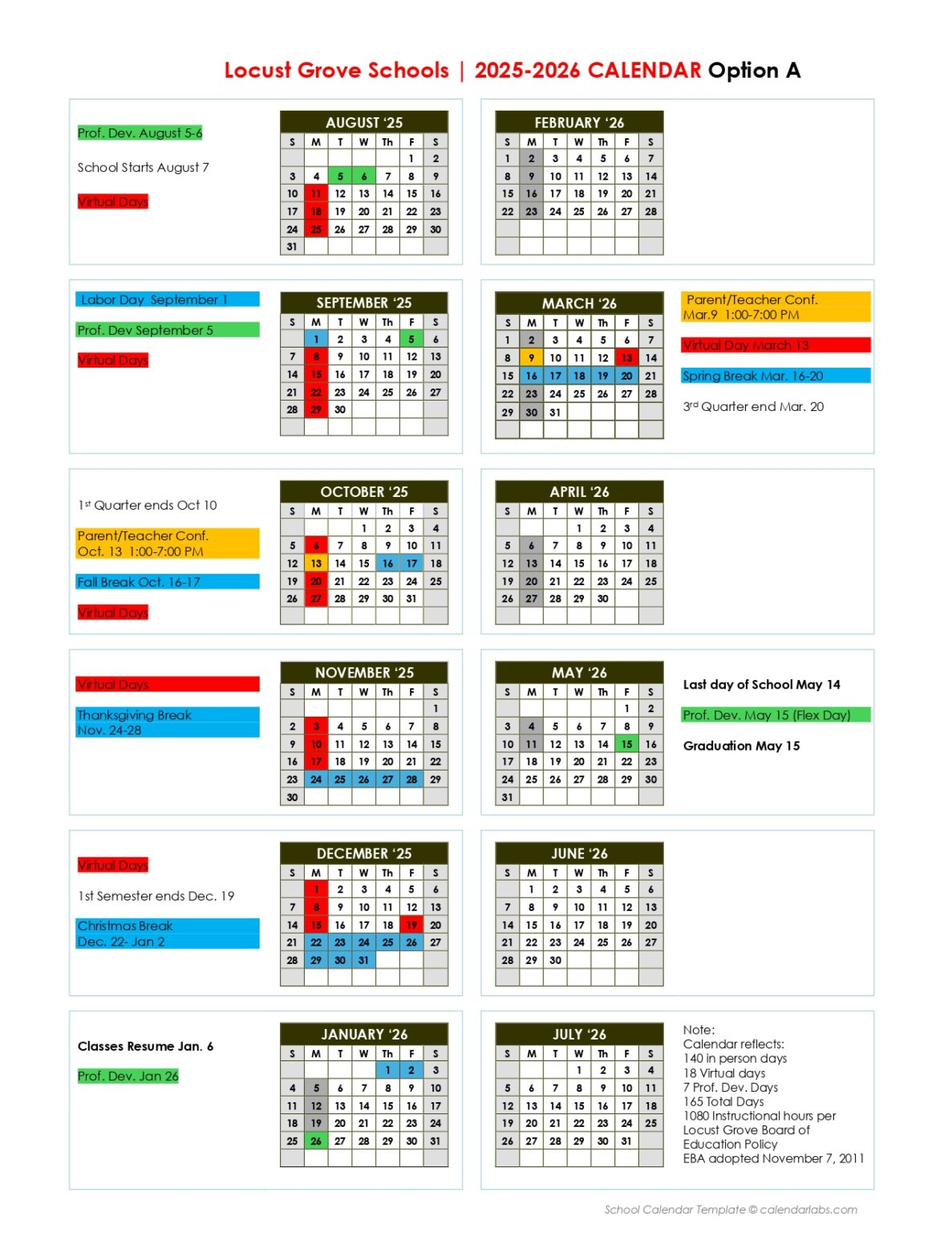 Locust Grove Public Schools OK Calendar 25-26 Revised [pdf] - EduCounty