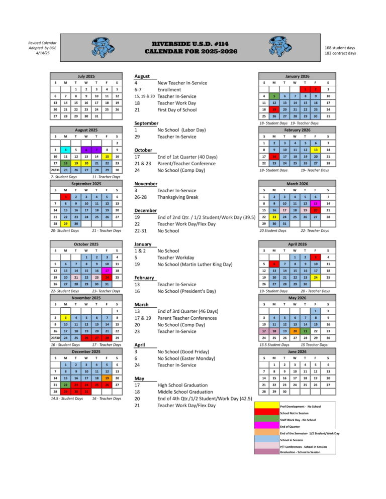 Riverside USD 114 KS Calendar 25-26 Revised [pdf] - EduCounty