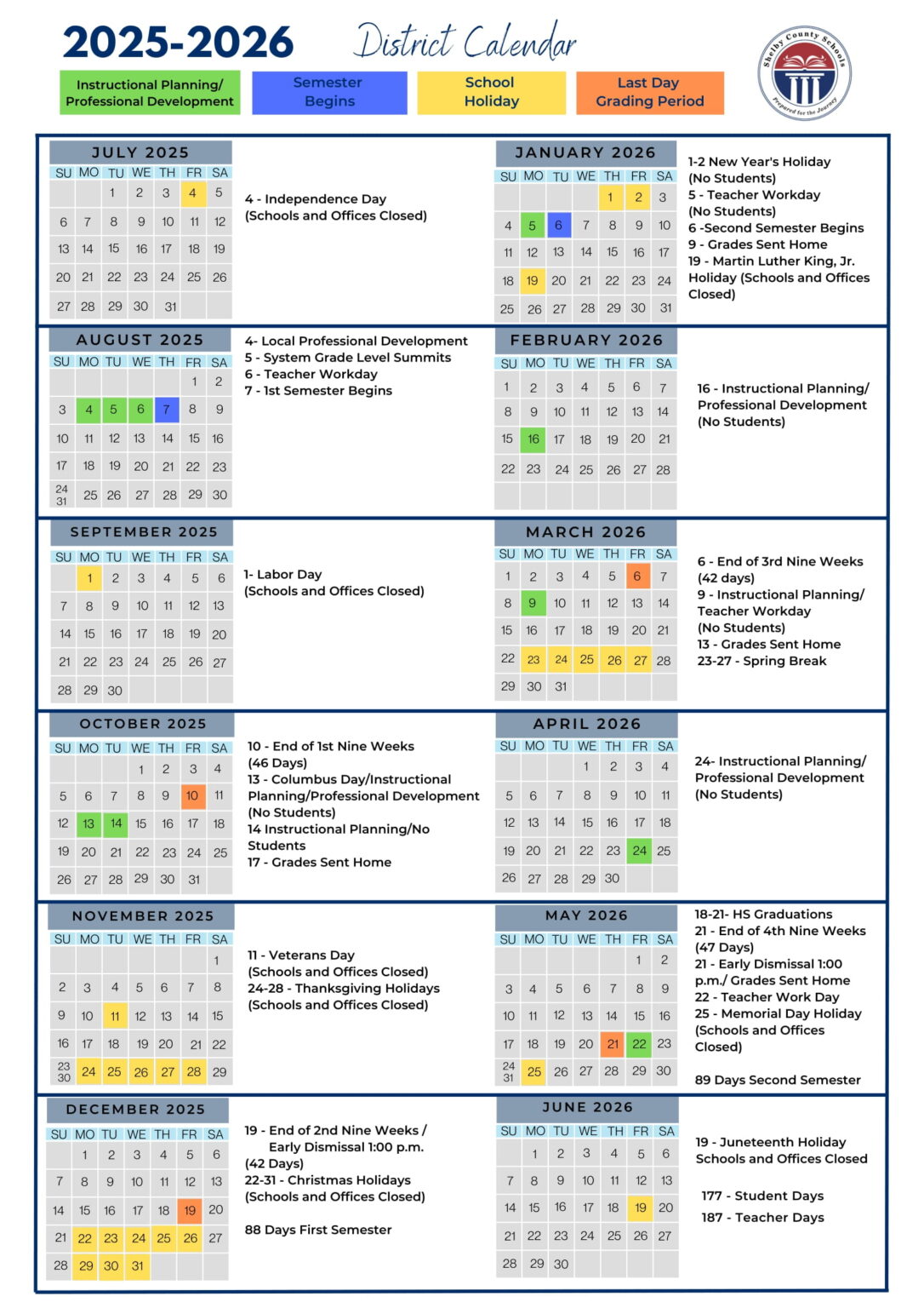 Shelby County Schools al Calendar 25-26 Revised [PDF] - EduCounty