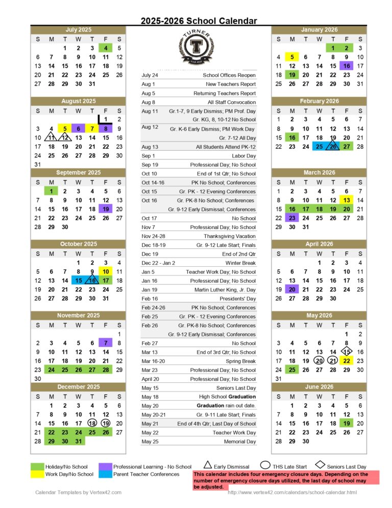 Turner USD 202 Calendar 25-26 Revised [pdf] - EduCounty