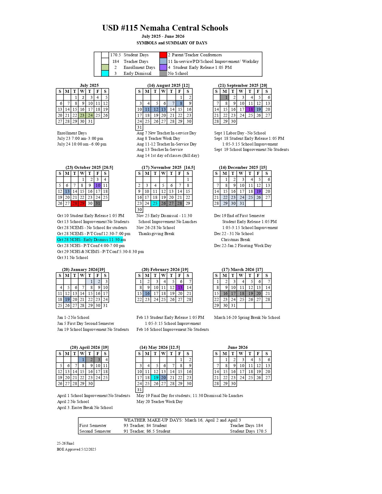 Nemaha Central District Calendar 25 26 Revised pdf EduCounty Nemaha Central District Calendar 25 26 Revised pdf EduCounty