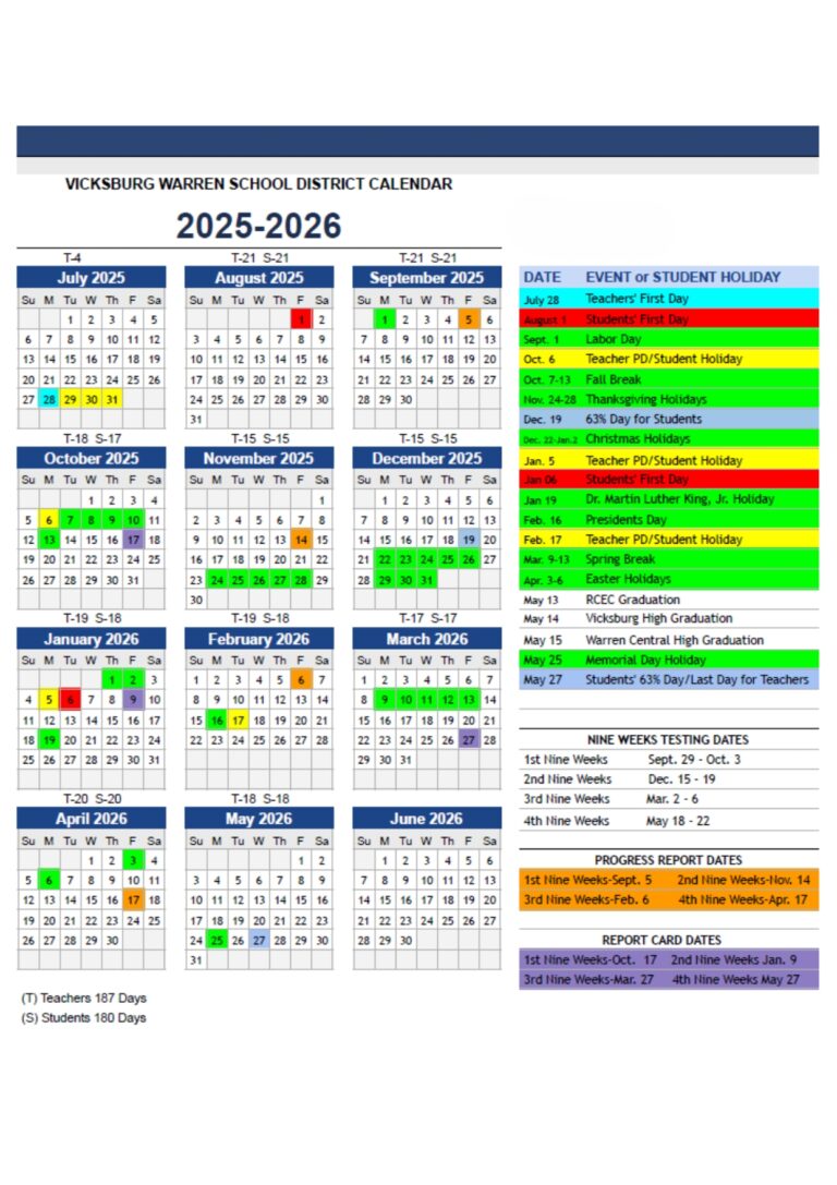 Vicksburg Warren School District MS Calendar 25-26 Revised [pdf ...