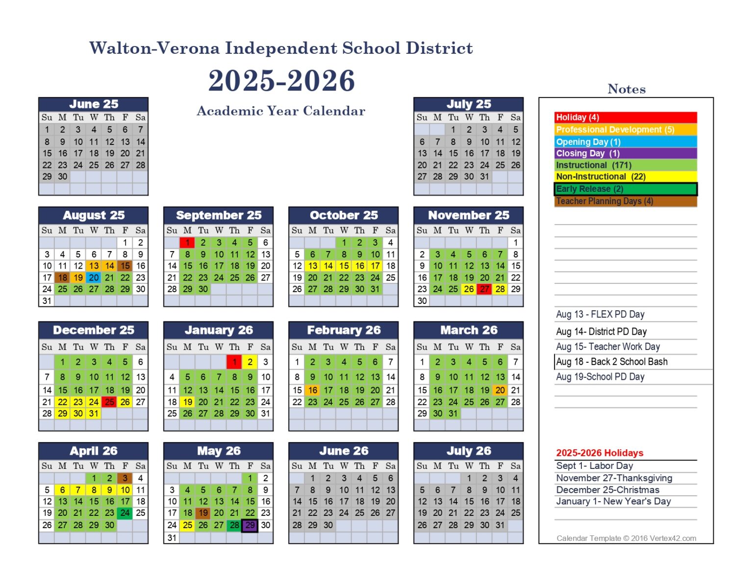 Walton-Verona Independent School 25-26 Calendar Revised [PDF] - EduCounty