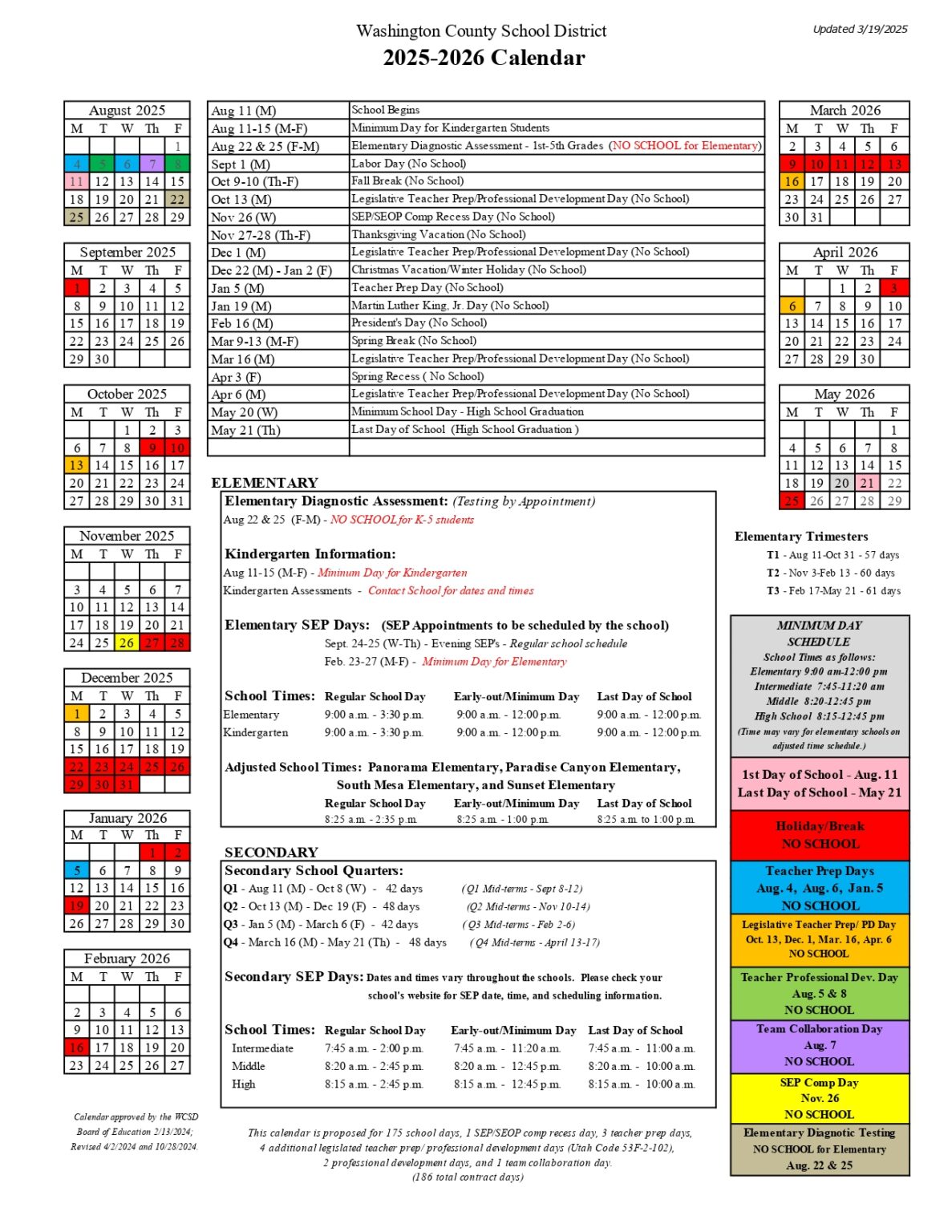 Washington County School District ut Calendar 25-26 Revised [pdf ...