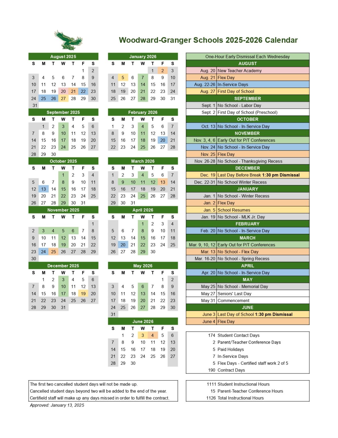 Woodward-Granger Community School District Calendar 25-26 Revised [pdf ...