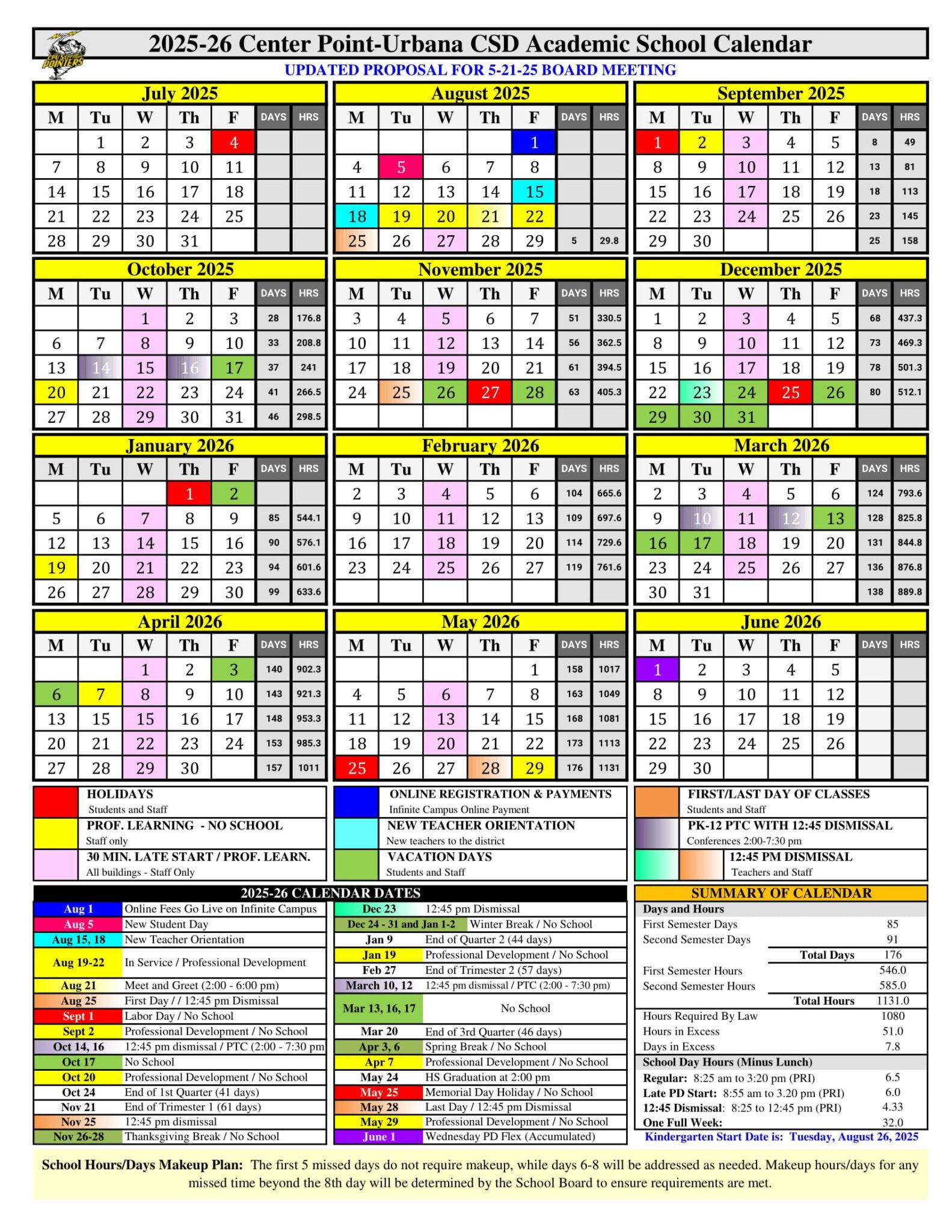 Center Point-Urbana CSD IA Calendar 25-26 Revised [pdf] - EduCounty