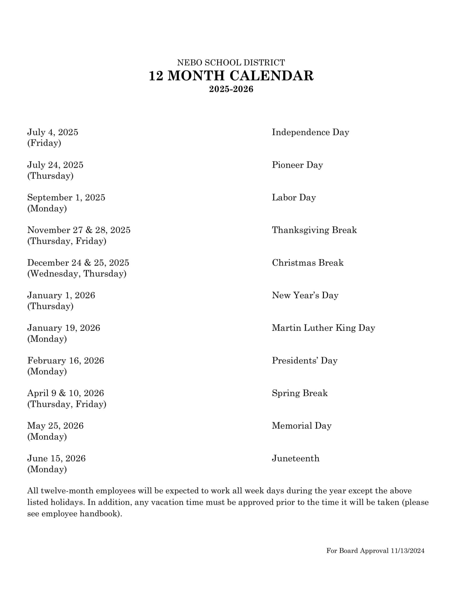 Nebo School District UT Calendar 25-26 Revised [pdf] - EduCounty