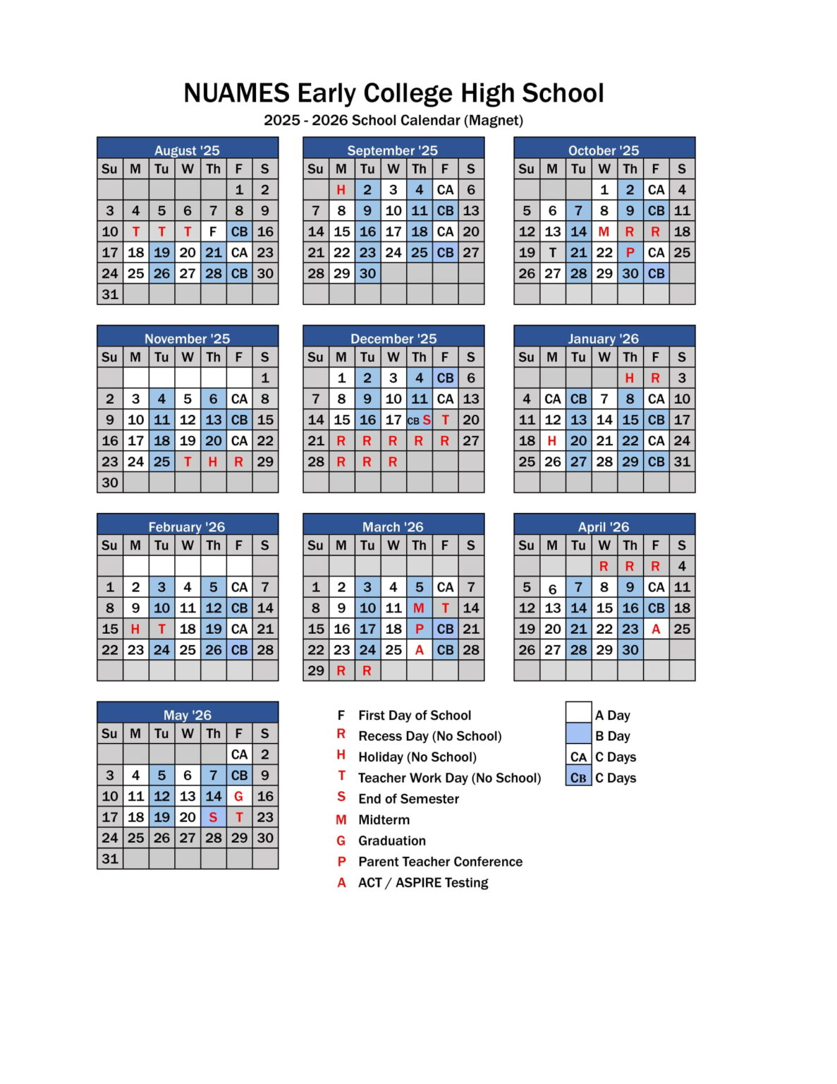 NUAMES School Calendar 25-26 Revised [pdf] - EduCounty