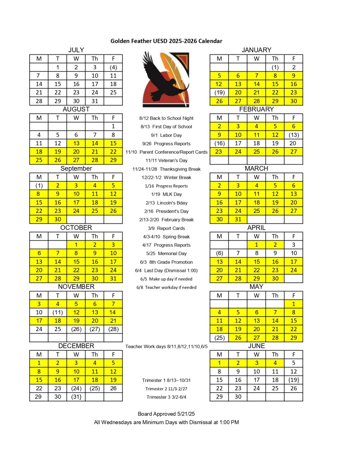 Golden Feather Usd Calendar 25-26 Revised pdf - EduCounty