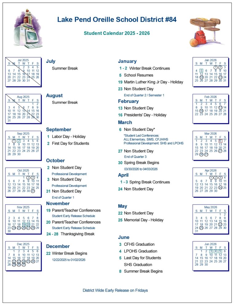 Lake Pend Oreille School District ID Calendar 25-26 Revised [pdf] - EduCounty