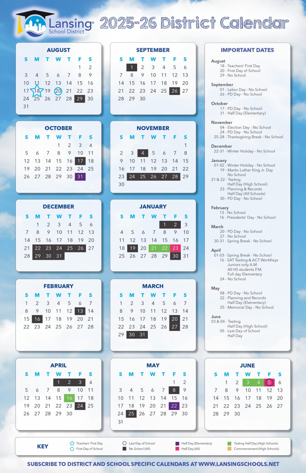 Lansing School District MI Calendar 25-26 Revised [pdf] - EduCounty