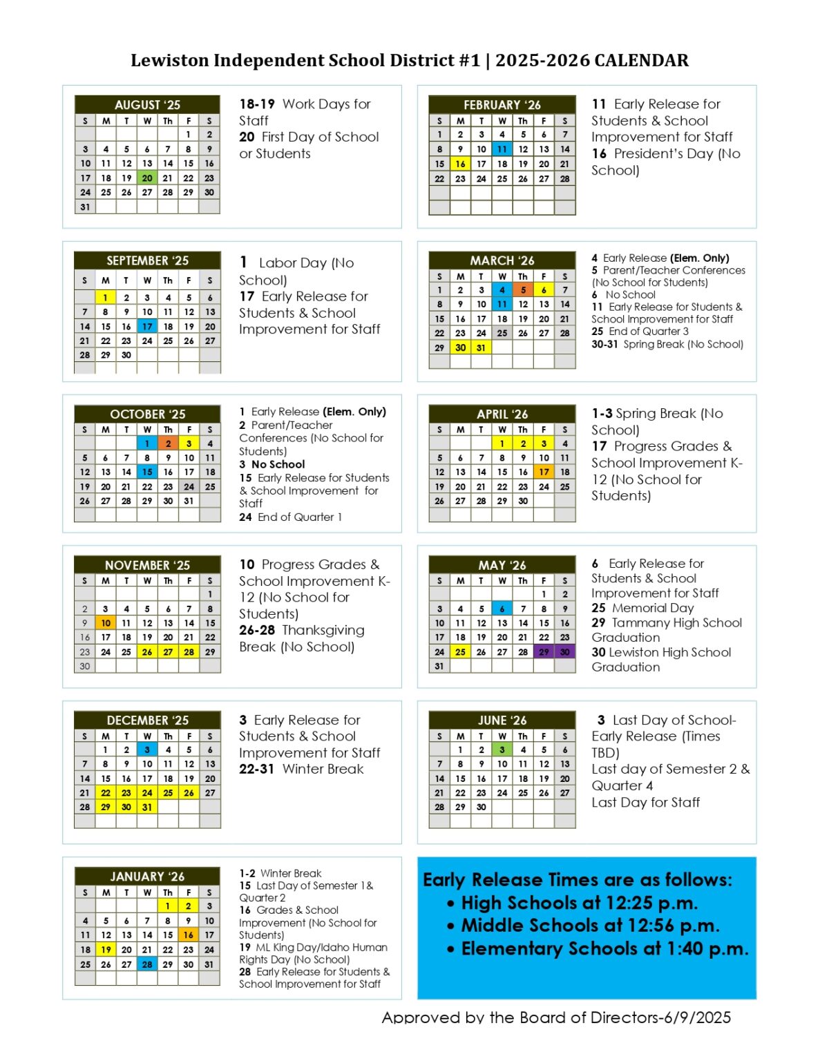 Independent School District No. 1 Calendar Revised [pdf] - EduCounty