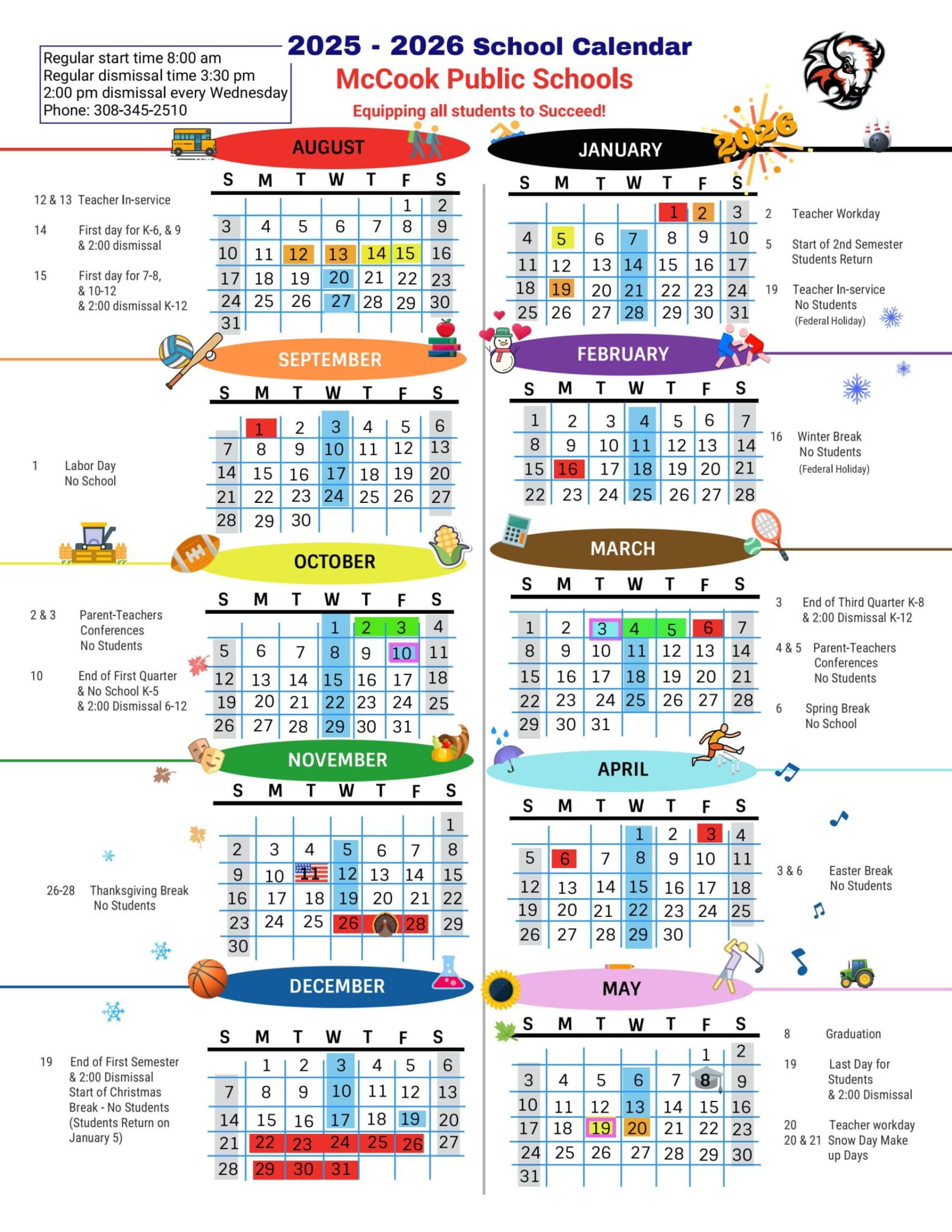 McCook Public Schools NE Calendar 25-26 Revised [pdf] - EduCounty