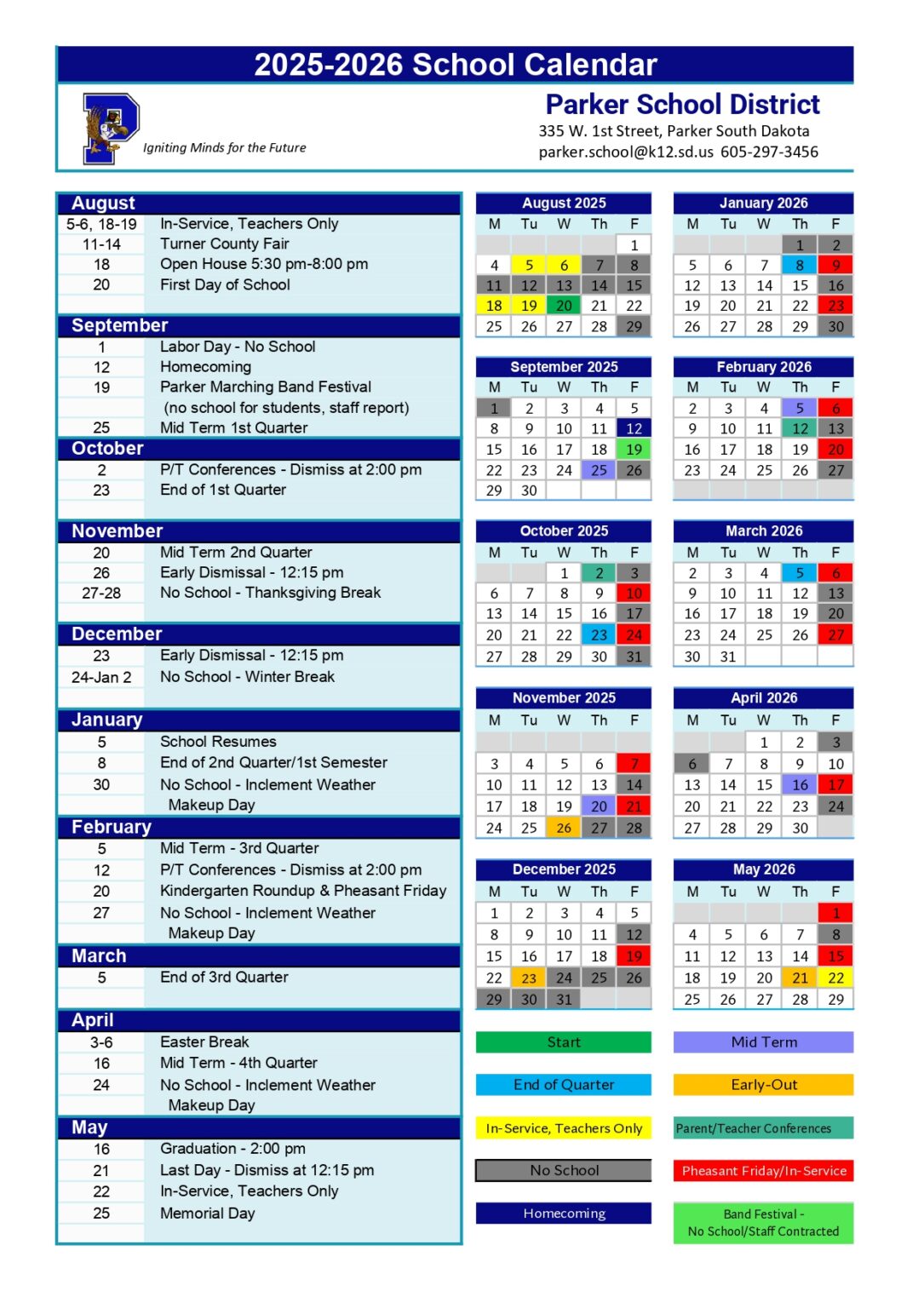 Parker School District SD Calendar 25-26 Revised [pdf] - EduCounty