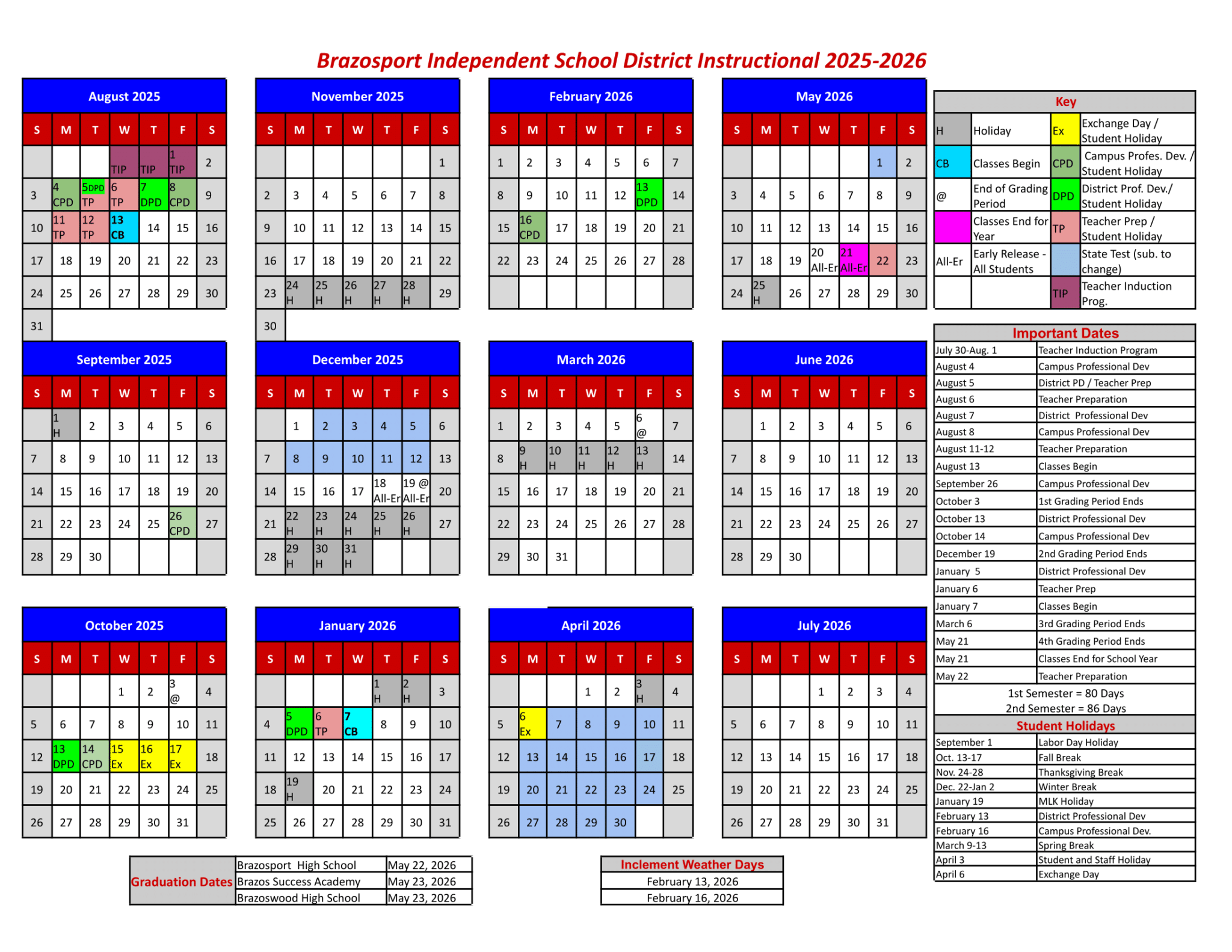 Brazosport Independent School District Calendar 25-26 Revised pdf ...