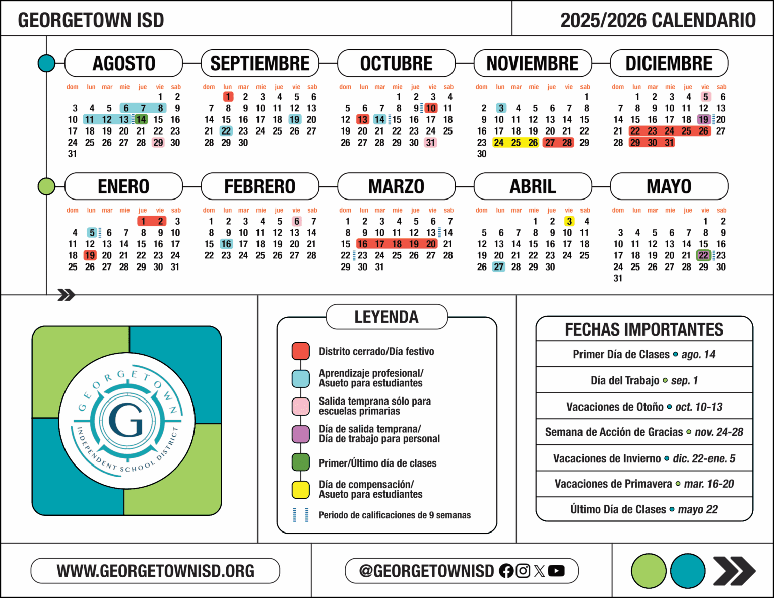 Georgetown ISD Calendar 25-26 Revised pdf - EduCounty