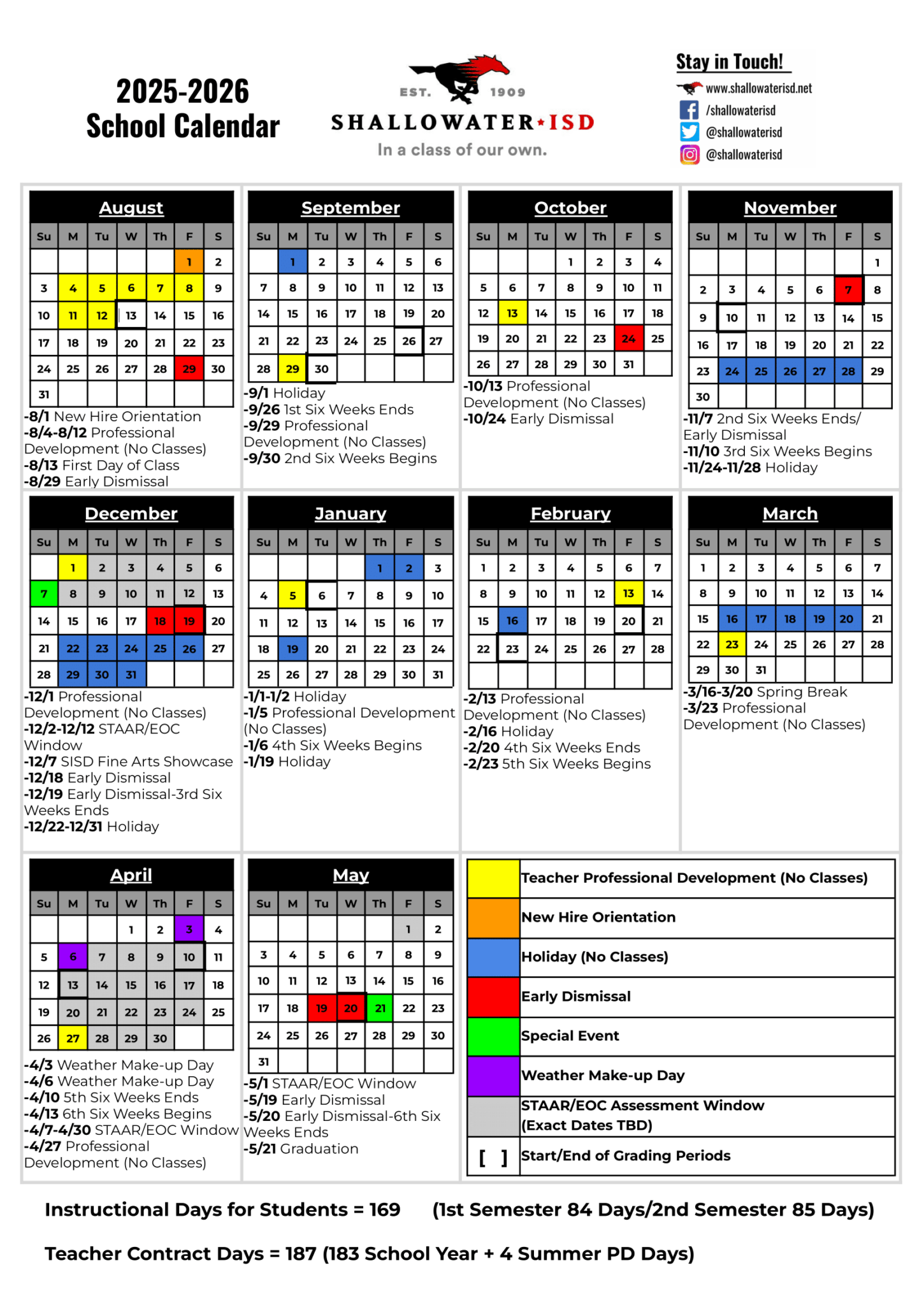 Shallowater ISD Calendar 25-26 Revised pdf - EduCounty