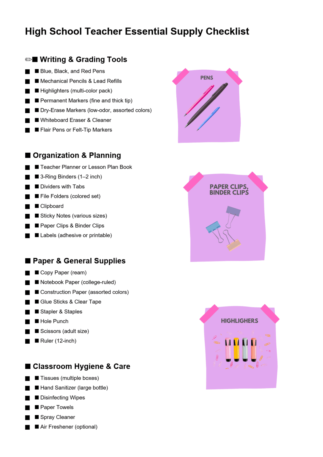 School Supply Lists - EduCounty