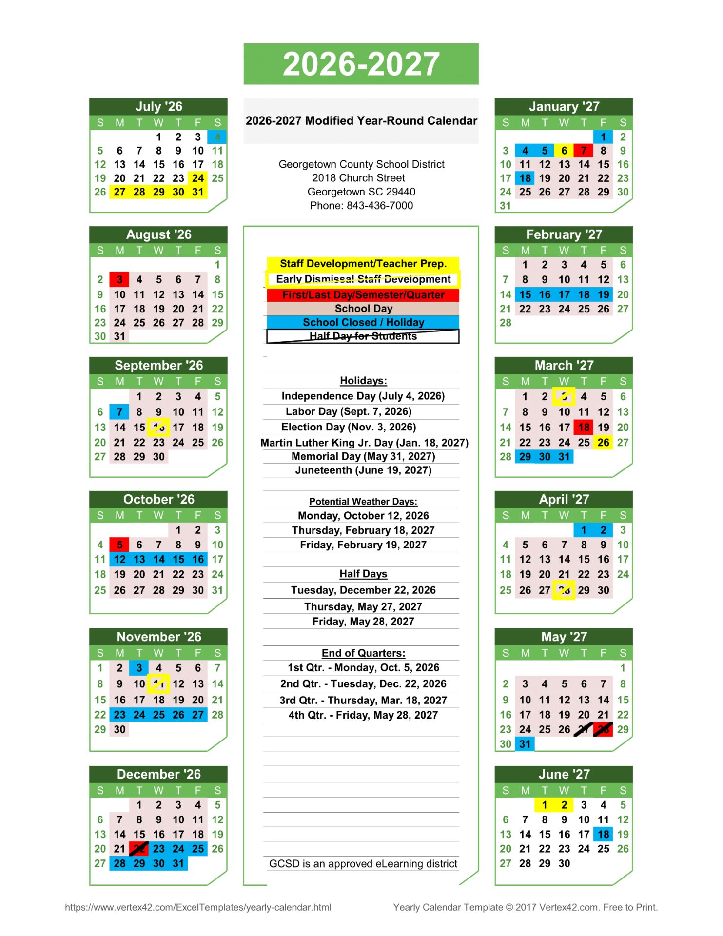 Georgetown County School District Calendar 26-27 [PDF] - EduCounty