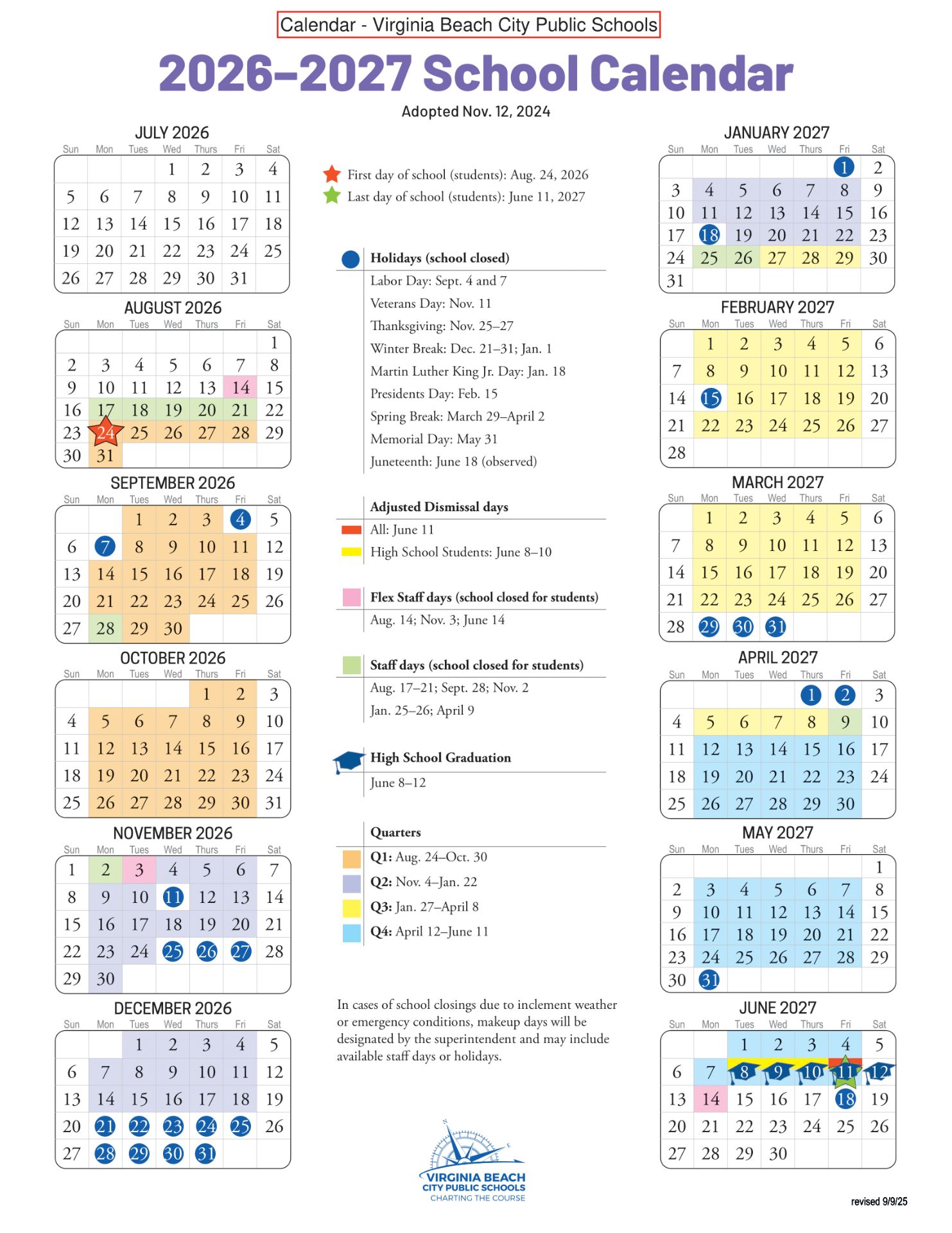 Virginia Beach City VA Public Schools Calendar 26-27 [PDF] - EduCounty