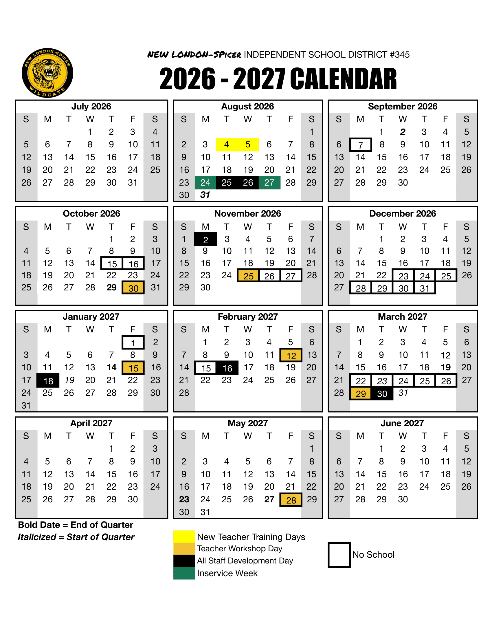 New London-Spicer isd #345 26-27 Calendar Revised [PDF] - EduCounty