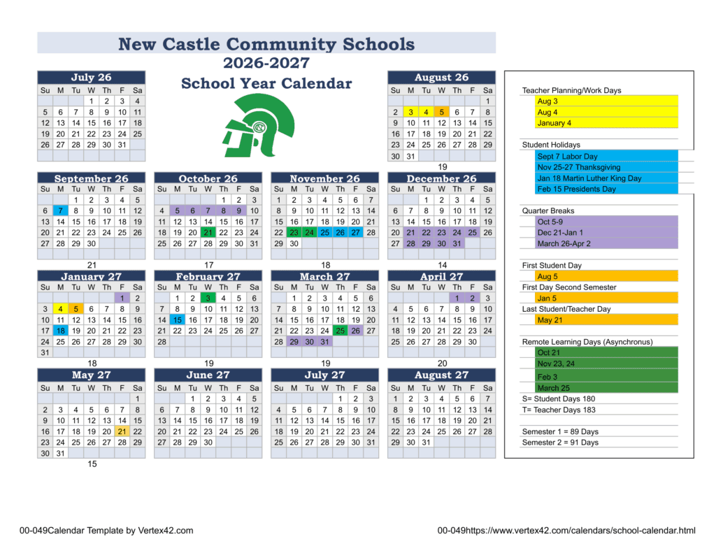 New Castle Community Schools Calendar 26-27 Revised - EduCounty