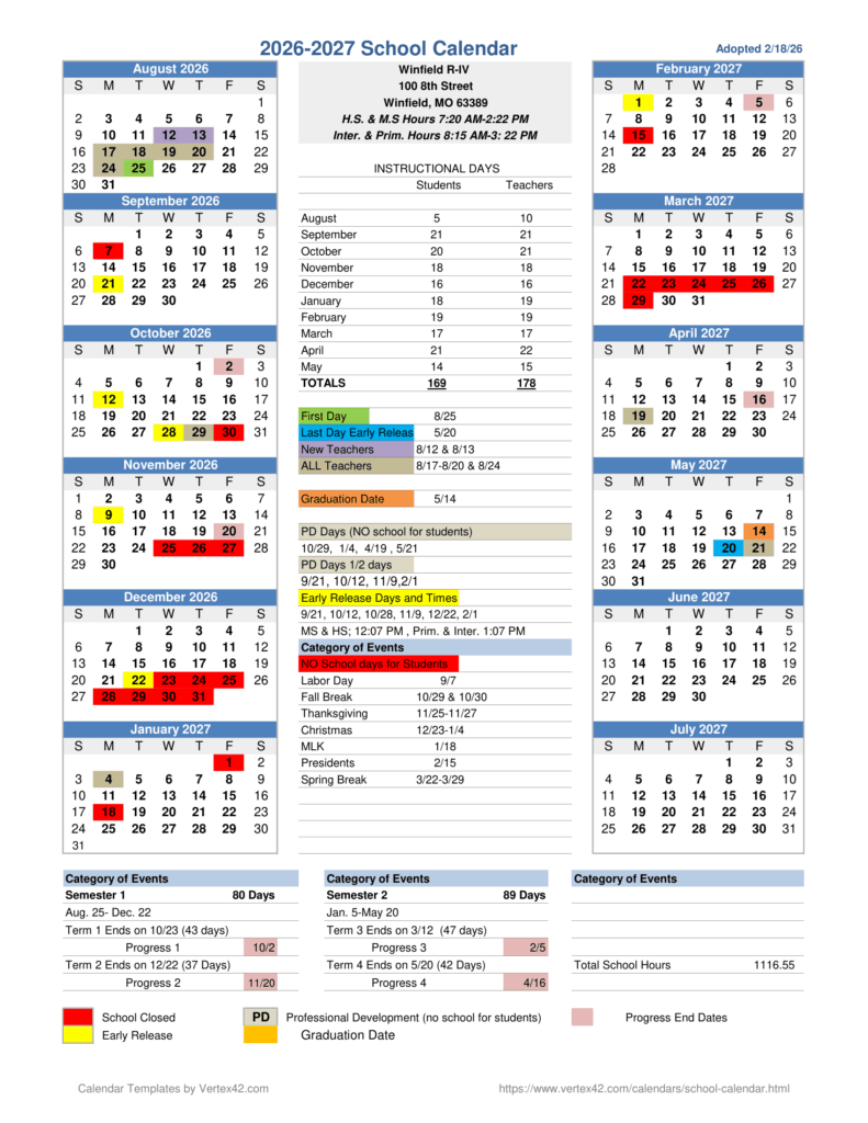 Winfield R-IV Calendar 26-27 Revised - EduCounty